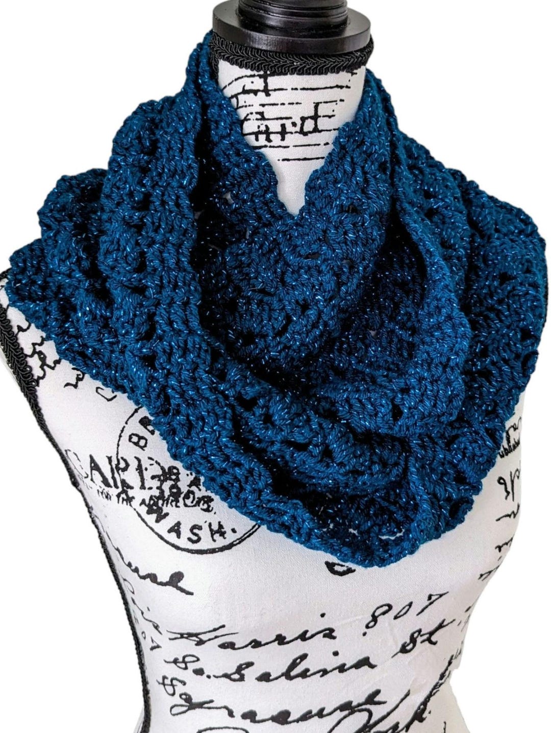 Womens Infinity Cowl Scarf, Sparkling Teal Turquoise Hot Pink Cowl ...