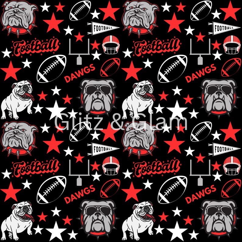 Georgia Football Seamless File, Girly Seamless Pattern File, PNG - Etsy