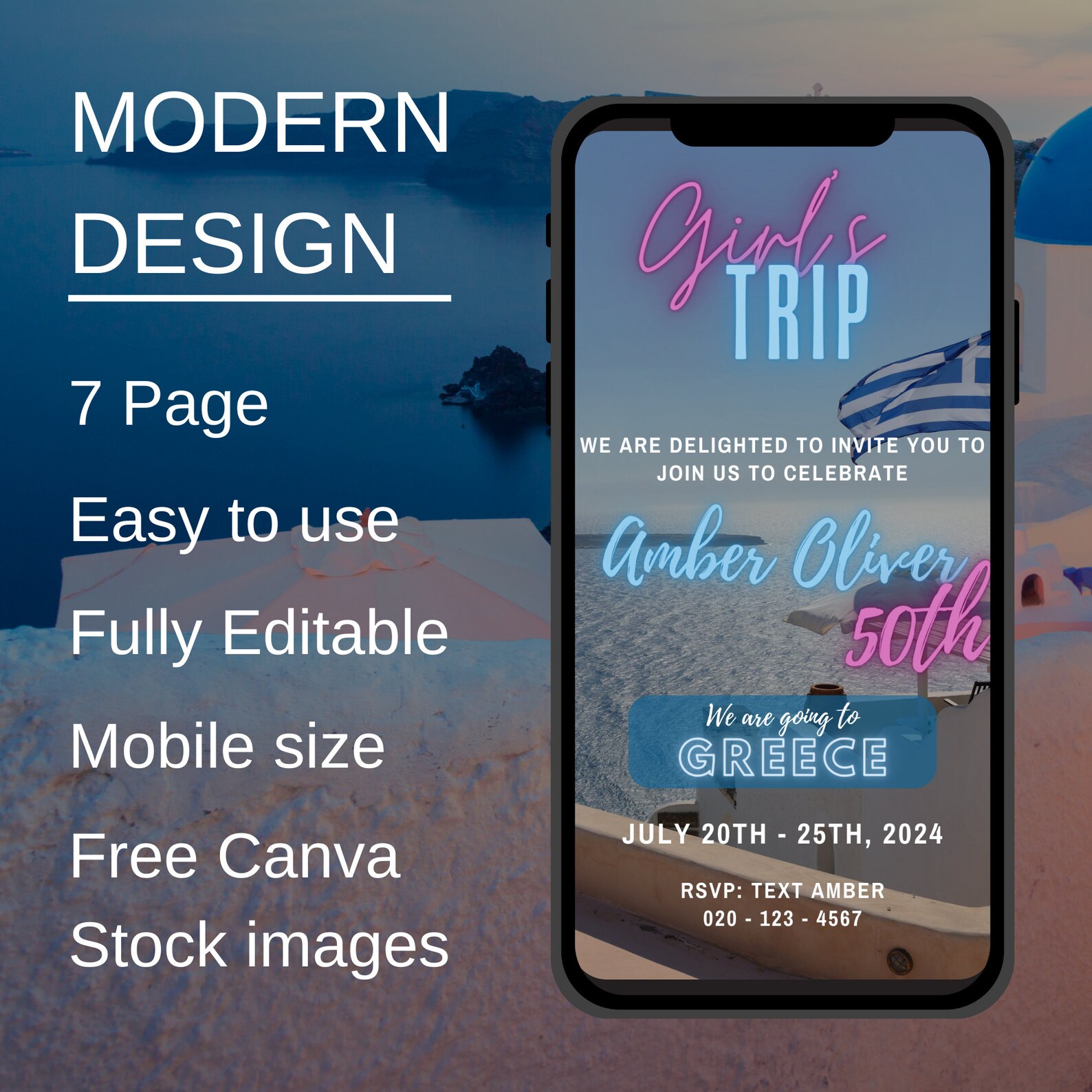 Digital Birthday Trip Invitation, Animated Friends Travel Itinerary ...