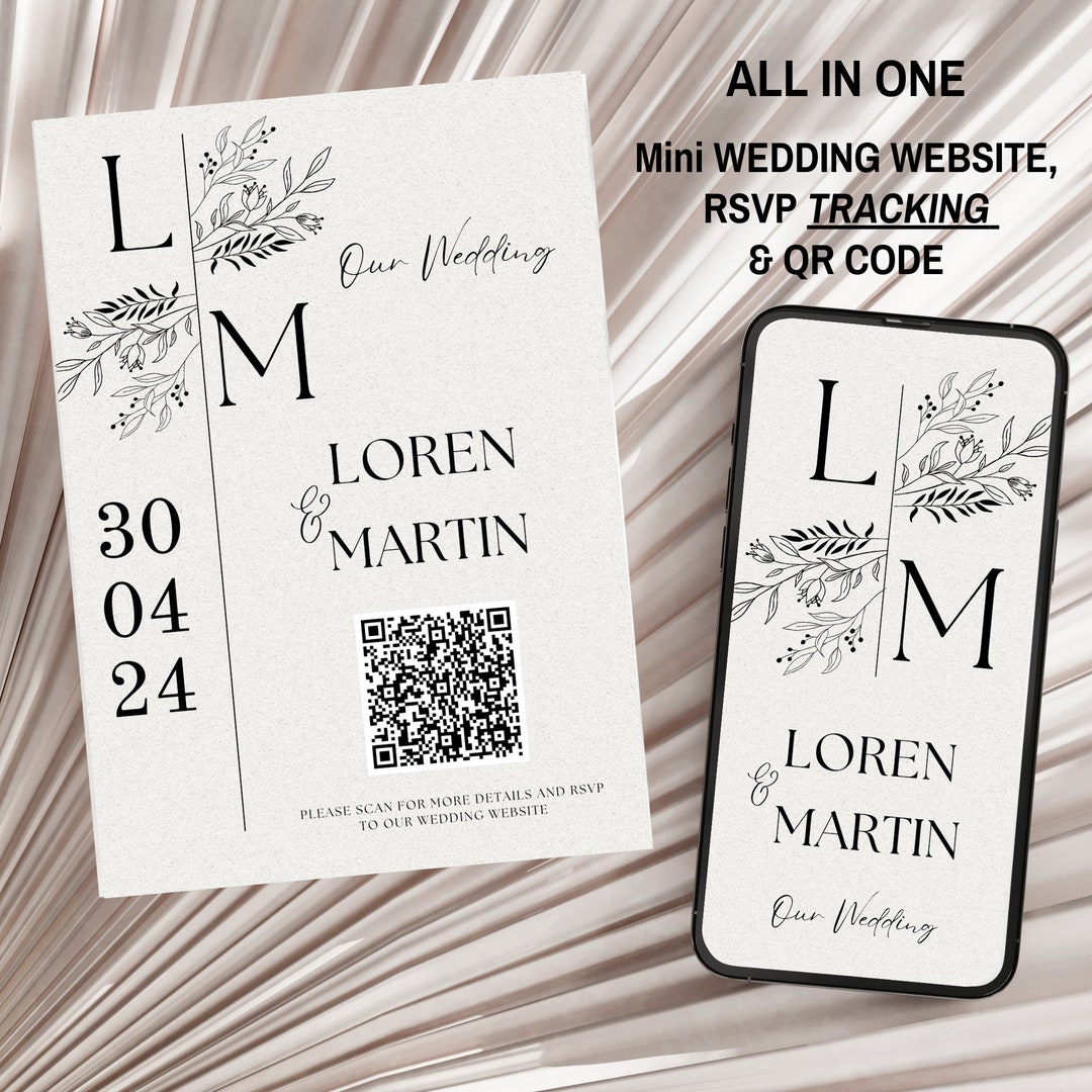 Qr Code Wedding Invitation & Rsvp Tracking, Online RSVP Page, Digital ...