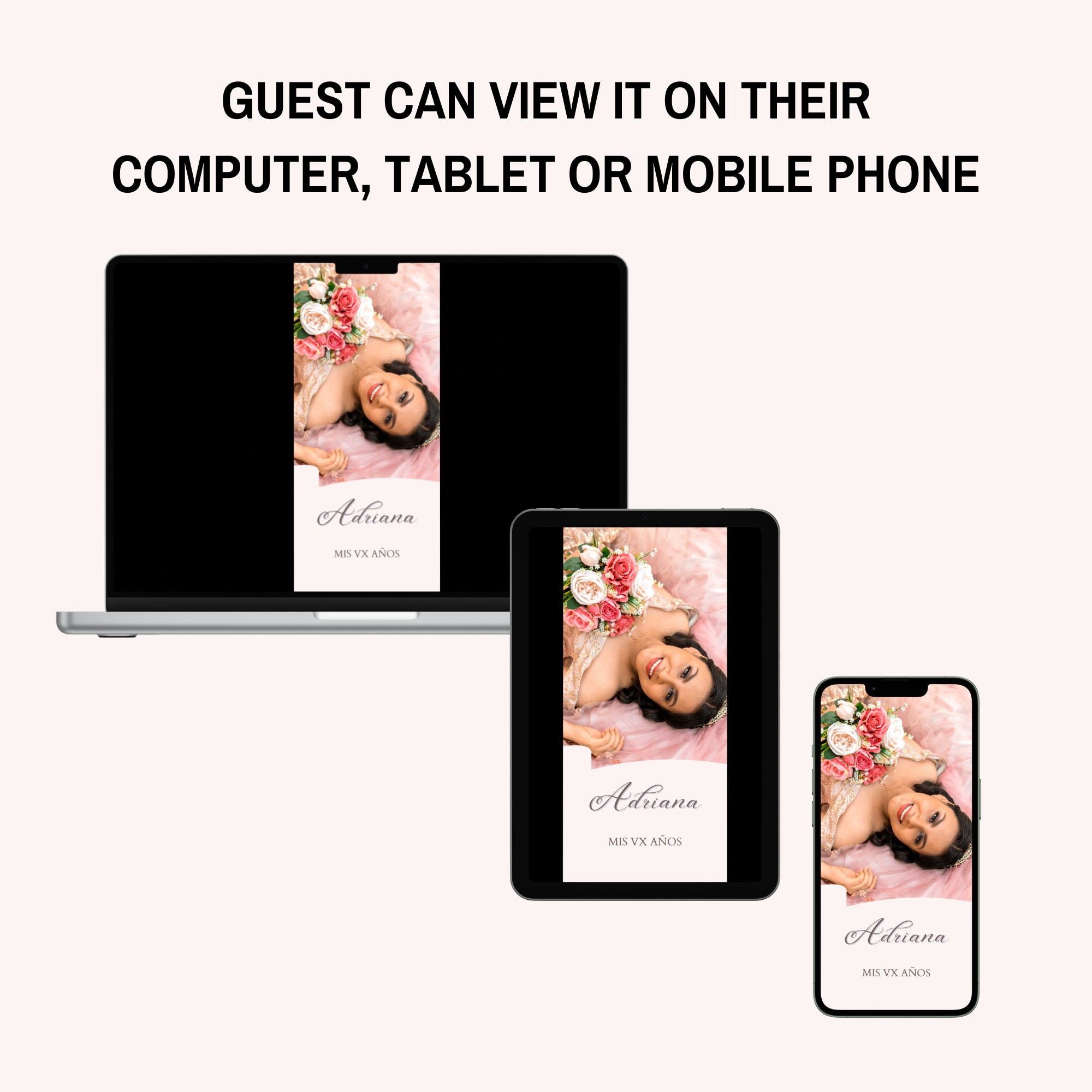 Quinceanera Invitation & Rsvp Tracking, Quinceañera Video Invitation ...