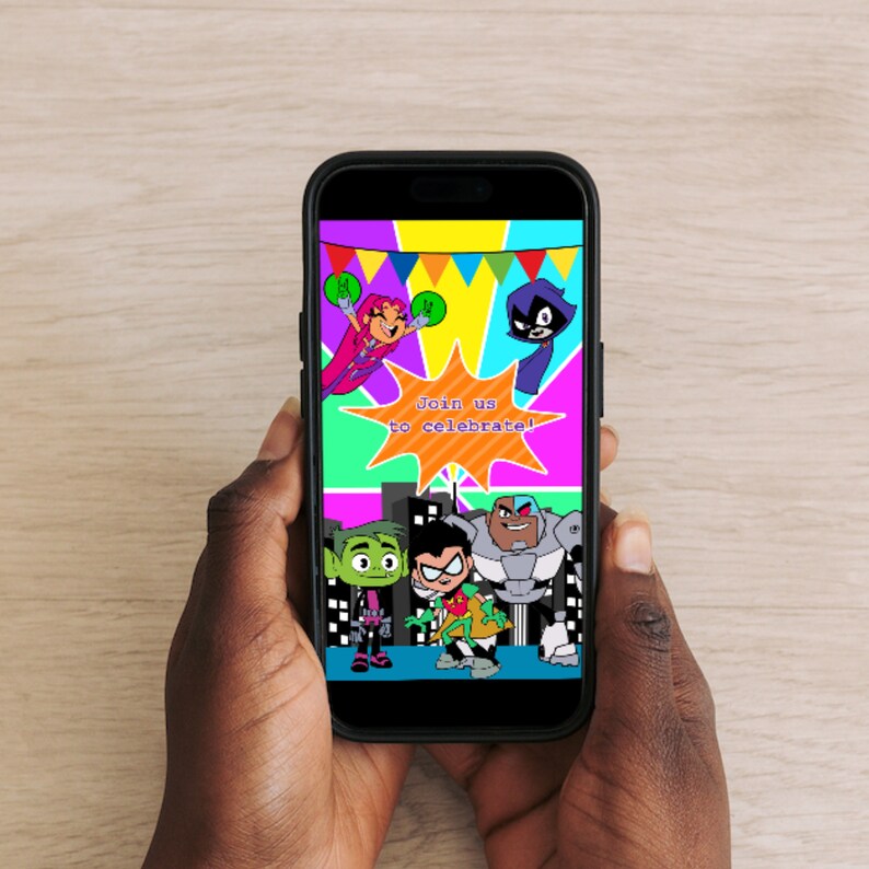 Teen Titans Birthday Invitation, Custom Kids Birthday Invitation, Boys ...