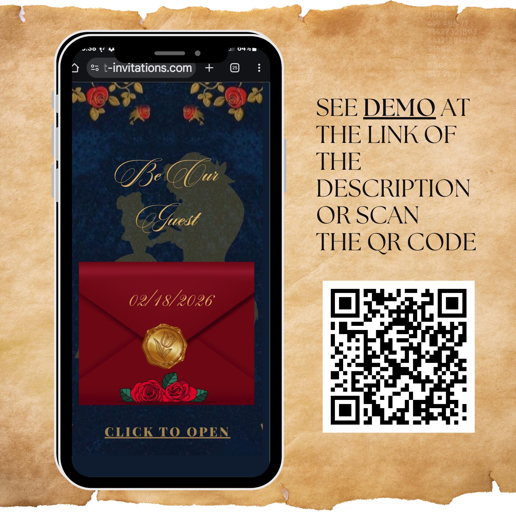 B Beast Quinceanera Invitation & Rsvp Tracking, Sweet 16th Invite ...