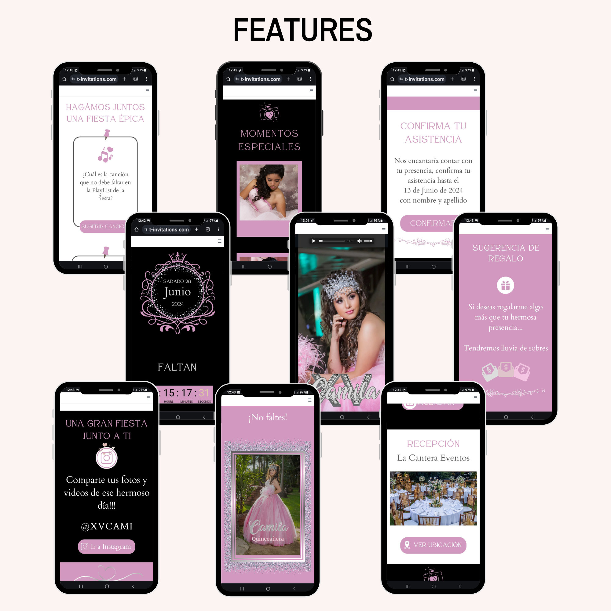 Quinceanera Invitation & Rsvp Tracking, Quinceañera Video Invitation ...