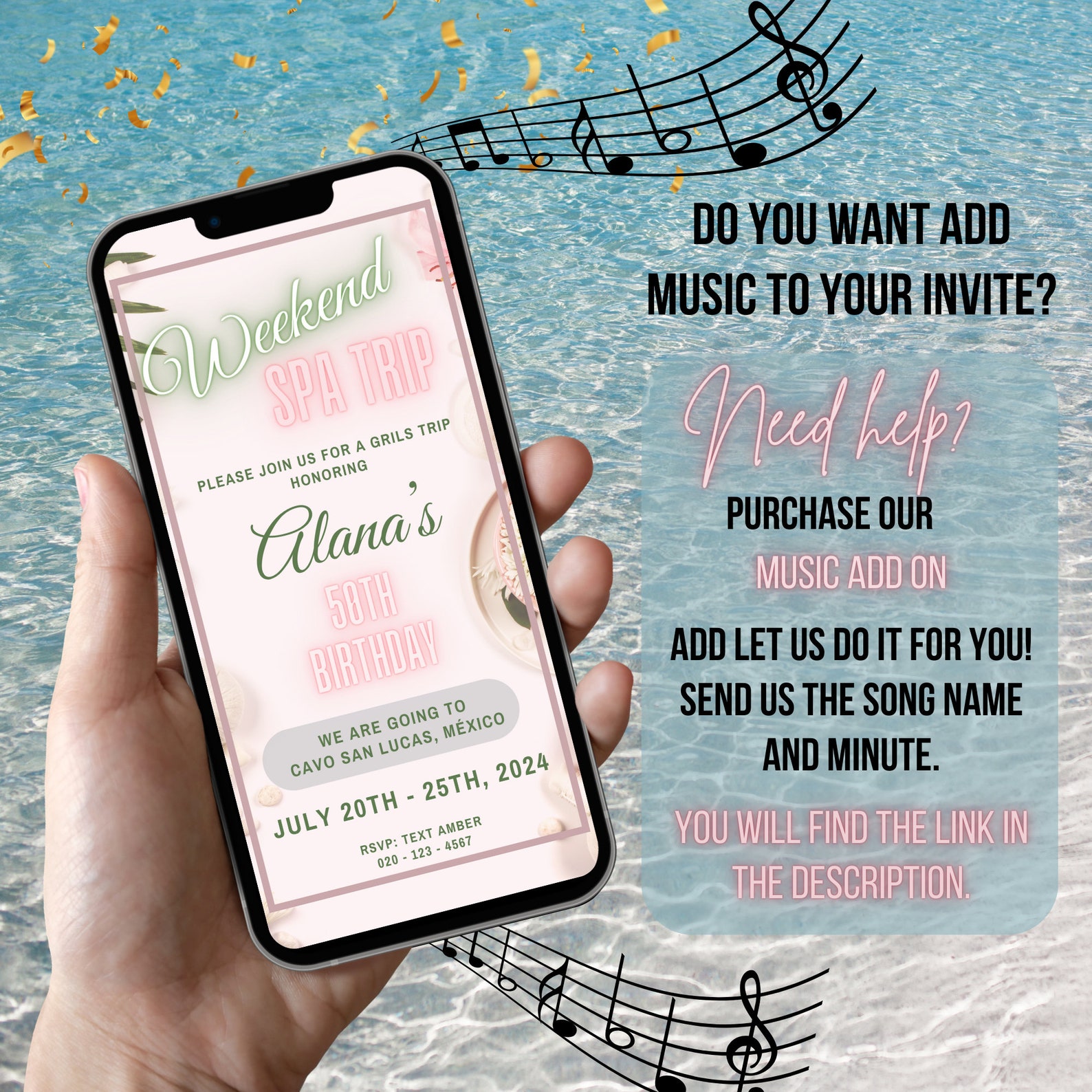 Digital Birthday Weekend Invitation, Animated Travel Itinerary, Girls ...