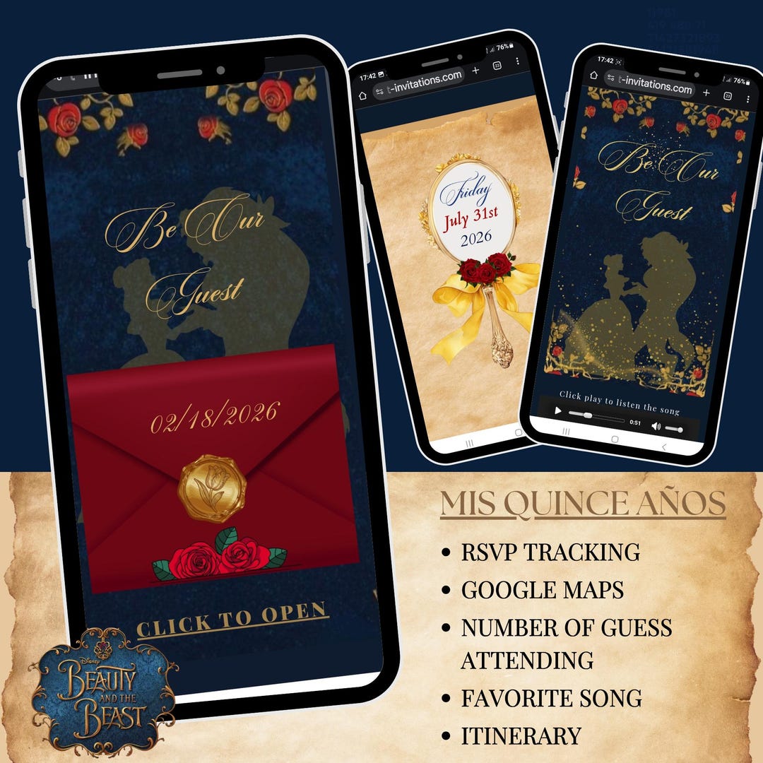 B Beast Quinceanera Invitation & Rsvp Tracking, Sweet 16th Invite ...