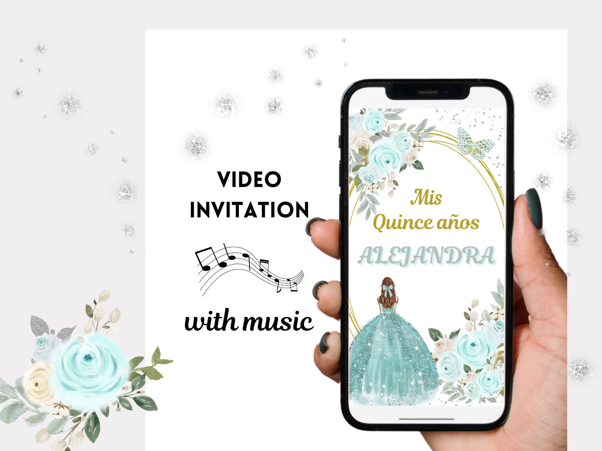 Quinceanera Spanish Invitation,quinceanera Invitation With Floral ...