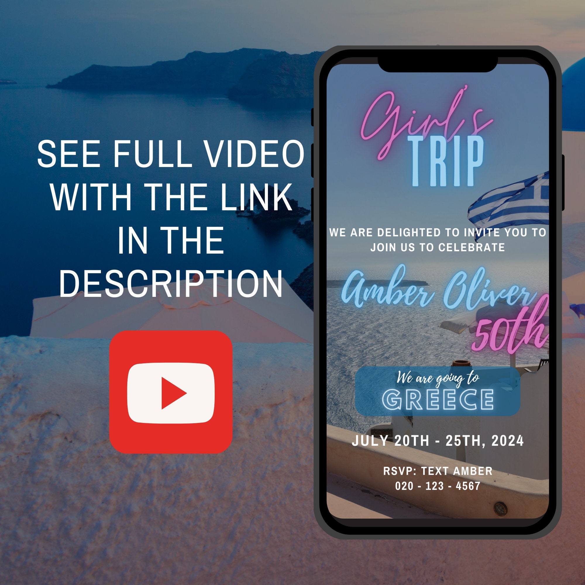 Digital Birthday Trip Invitation, Animated Friends Travel Itinerary ...