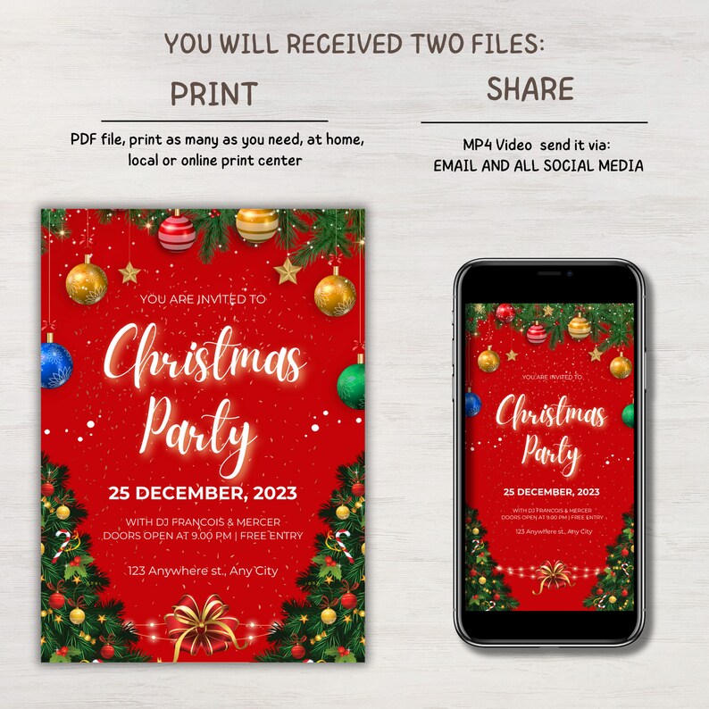 Christmas Office Party Invitation, School Christmas Party Invitation ...