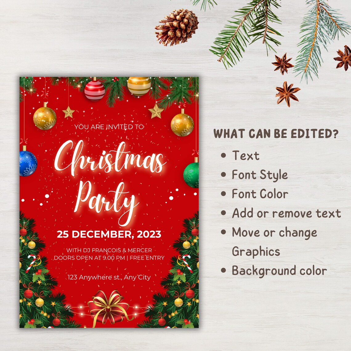 Christmas Office Party Invitation, School Christmas Party Invitation ...