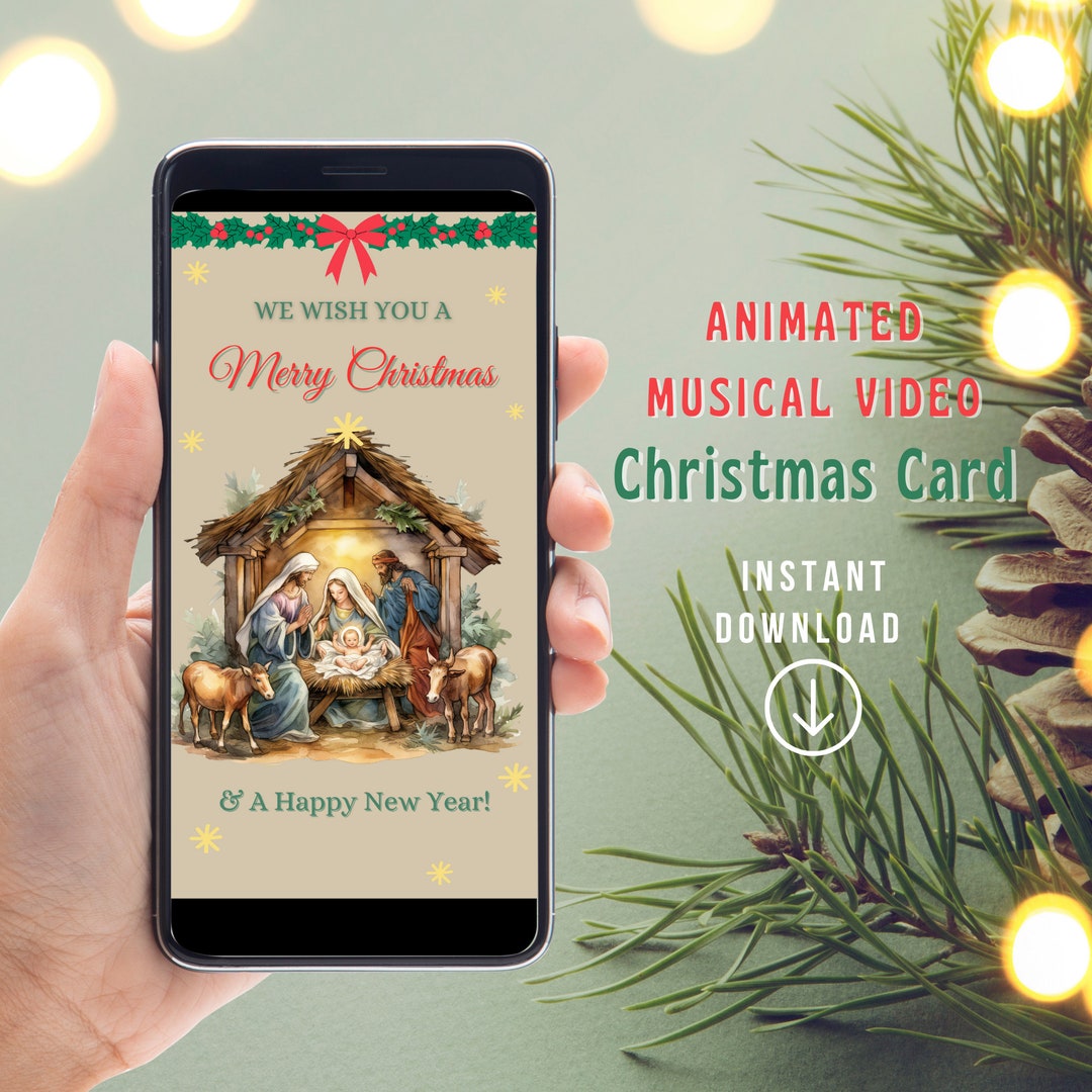 IPhone Christmas Card, Digital Christmas Card,nativity Christmas Card ...