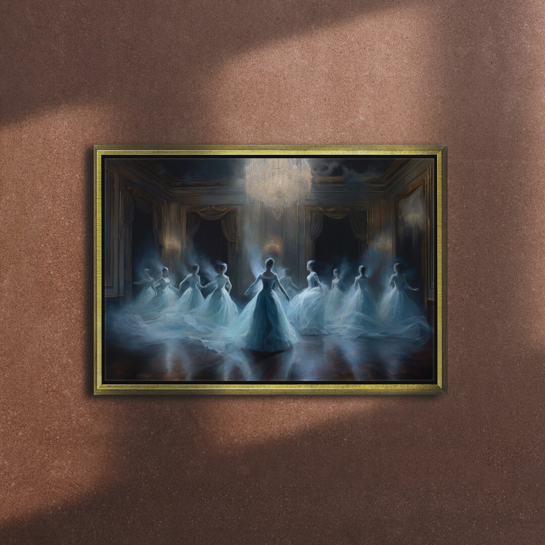 Ballroom With Ghost Dancers, Spooky Living Room Art, Dark Academia ...
