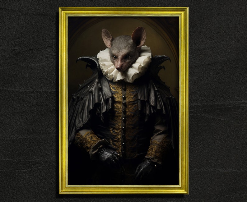 Victorian Bat Villain Vintage Poster Oil Painting Print Art - Etsy