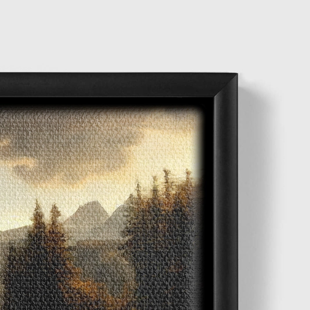 Defiant Shadow, Framed Original Landscape Oil Painting Print on Canvas ...