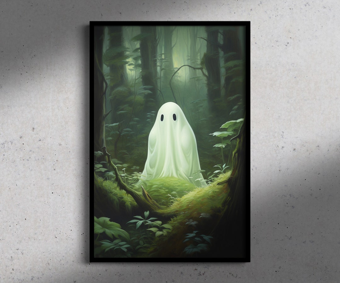 Ghost in Green Forest, Vintage Poster, Art Poster Print, Dark Academia ...