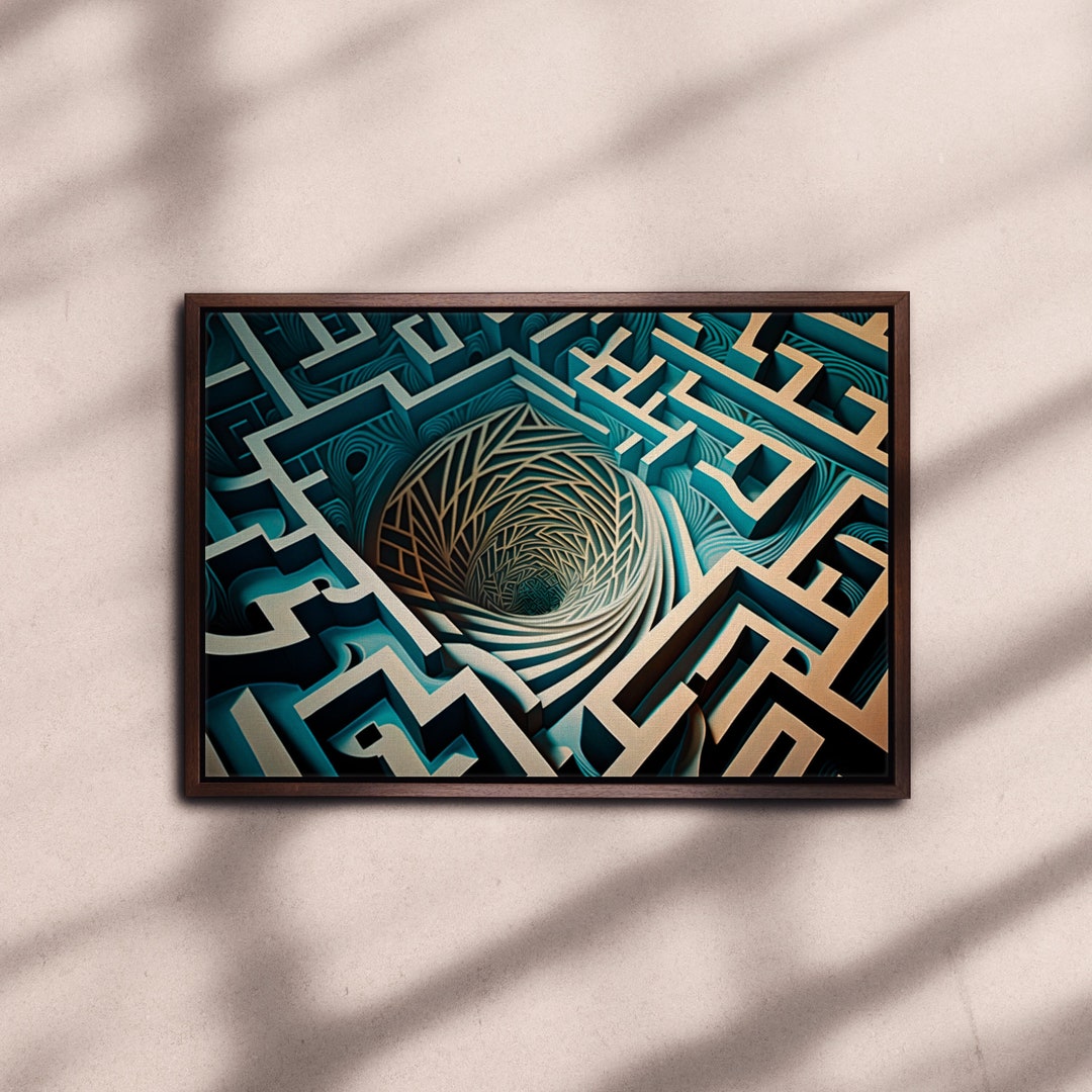 Geometric Vortex, Abstract Art, Framed Print on Canvas or Fine Art ...