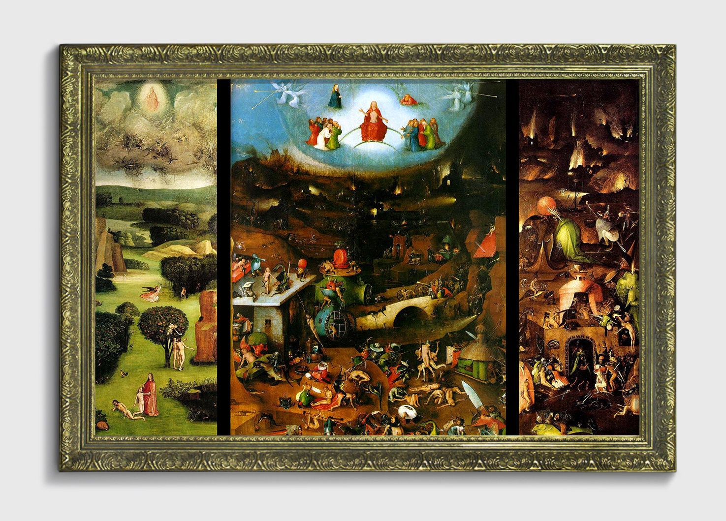 The Last Judgment, Classic Wall Art, Renaissance Gothic Art, Framed ...