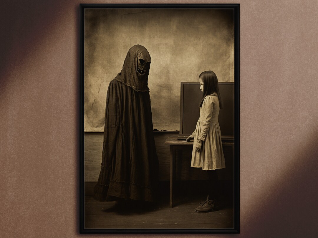 Ghost Teacher, Vintage Photography Art Style Print on Canvas, Dark ...