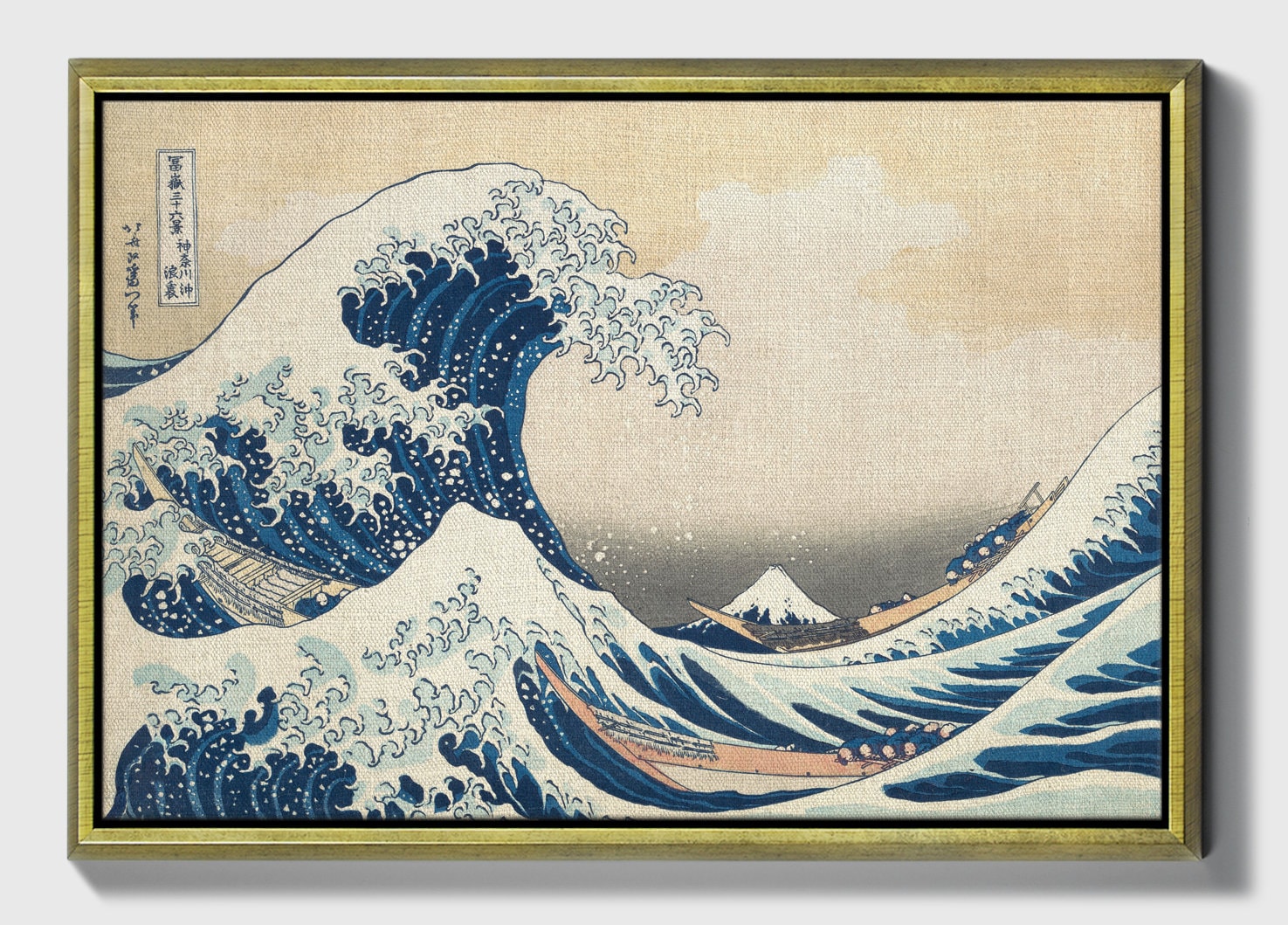 The Great Wave off Kanagawa (1831), Art Reproduction on Canvas, Ukiyo-e ...