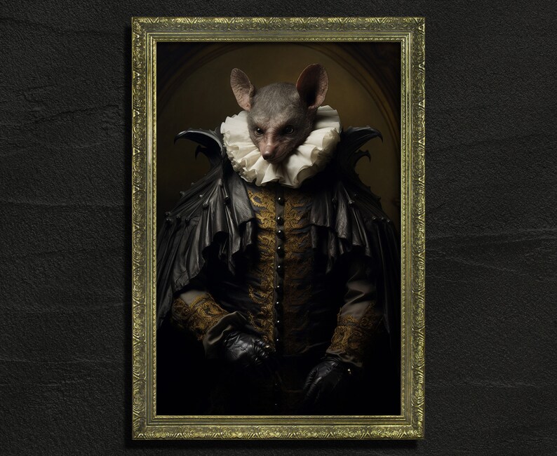 Victorian Bat Villain Vintage Poster Oil Painting Print Art - Etsy