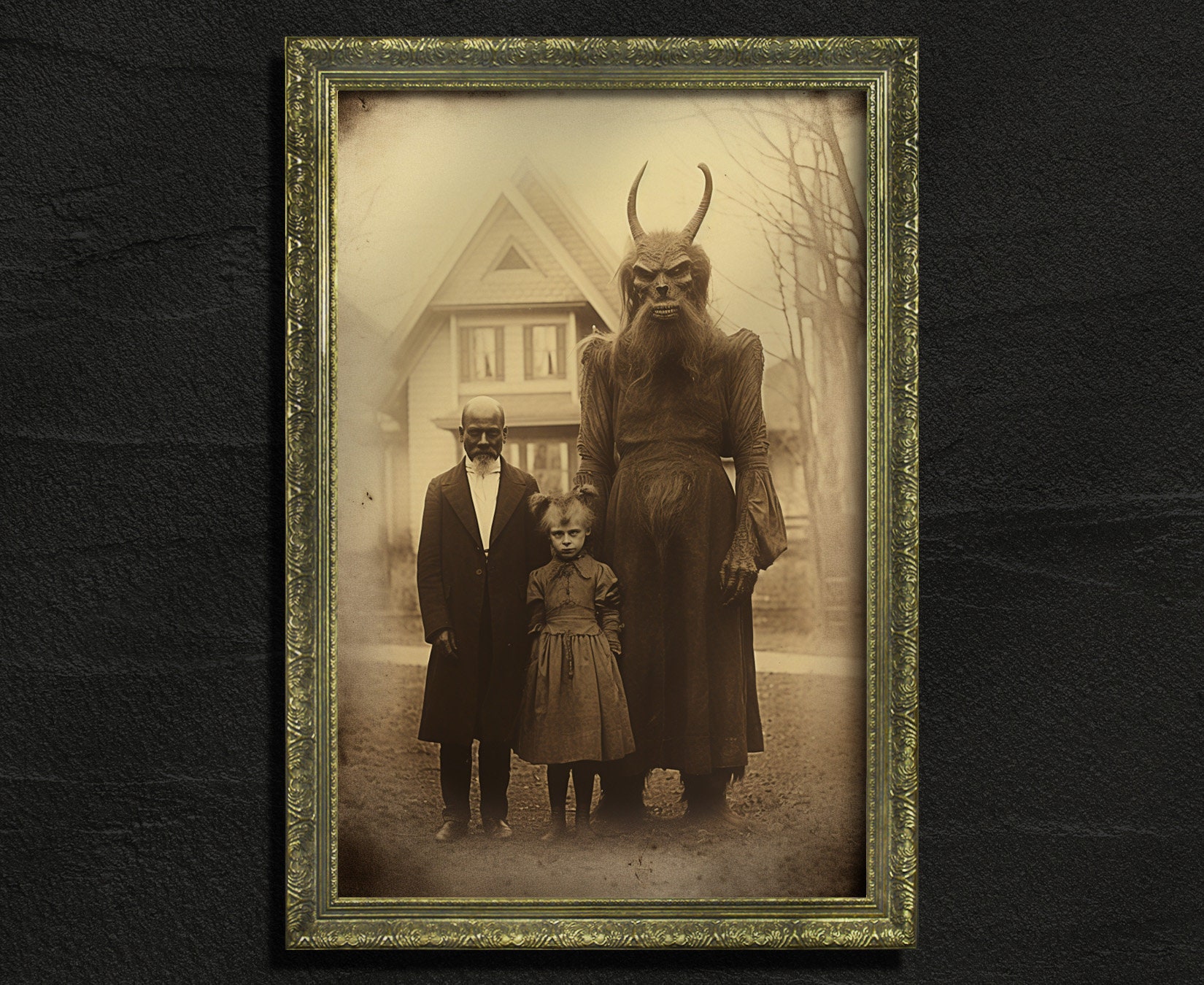 Happy Family, Vintage Photo Art Style Poster Print, Dark Academia ...