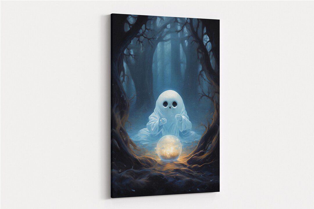 Fortune Teller Ghost, Oil Painting Art Style Print on Canvas, Dark ...