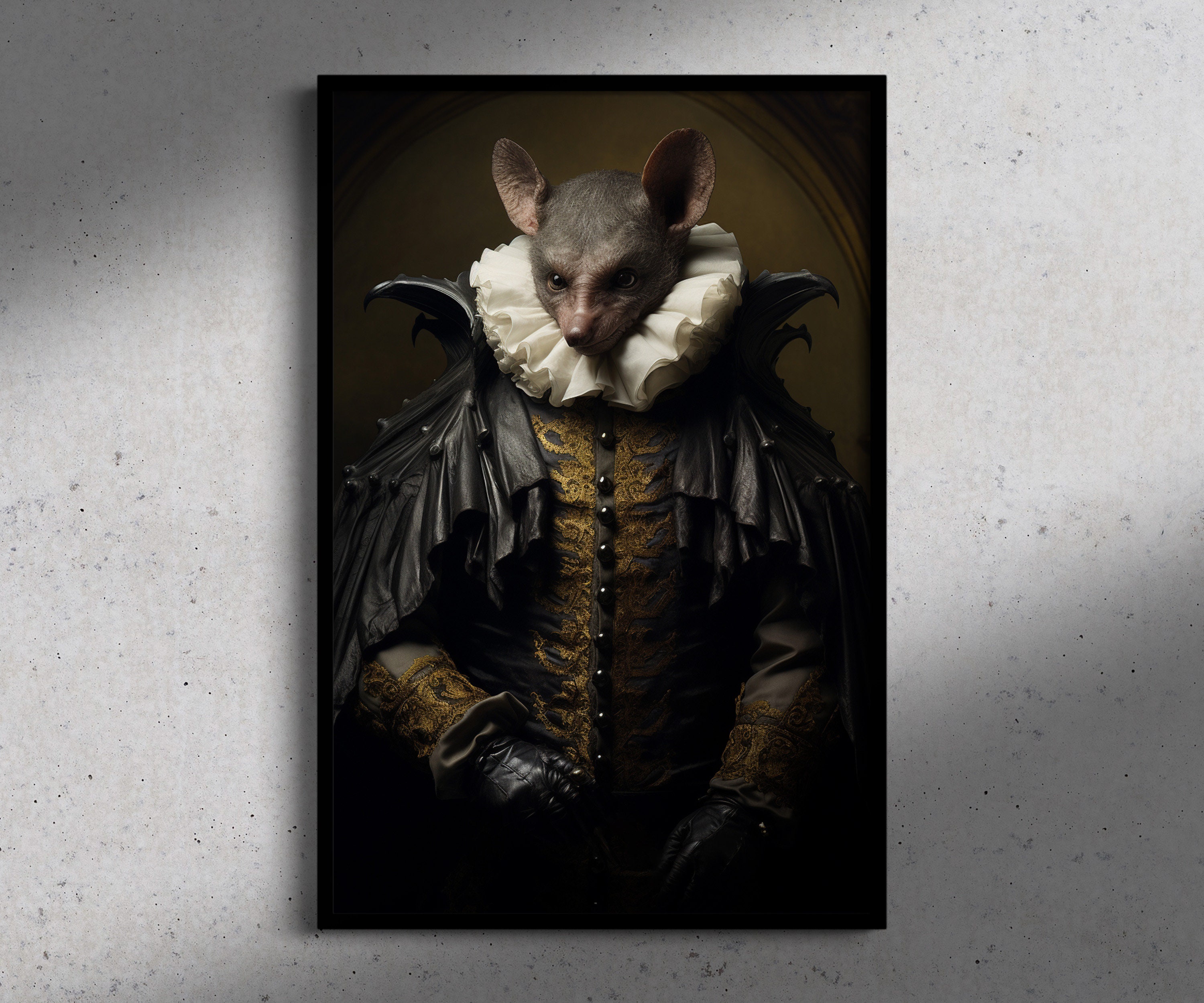 Victorian Bat Villain Vintage Poster Oil Painting Print Art - Etsy