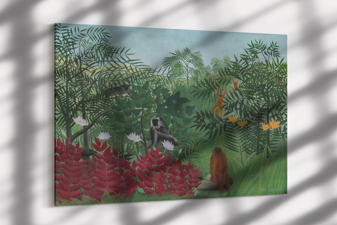 Tropical Forest With Monkeys (henri Rousseau 1910), Canvas Art ...