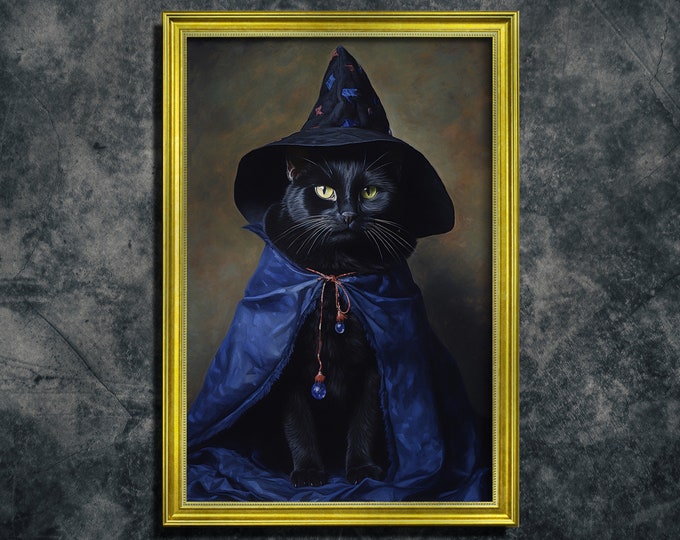 Cat Cult Victorian Wall Art Poster, Vintage Animal Gothic Wall Art ...