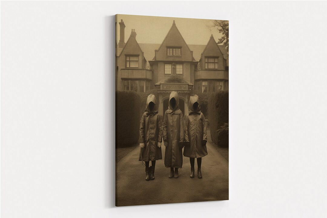The Unseen Children, Vintage Photography Art Style Print on Canvas ...