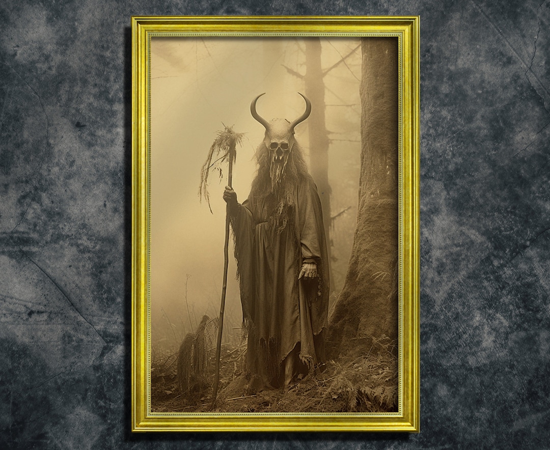 Druid of the Forest, Vintage Photography Art Style Poster Print, Dark ...