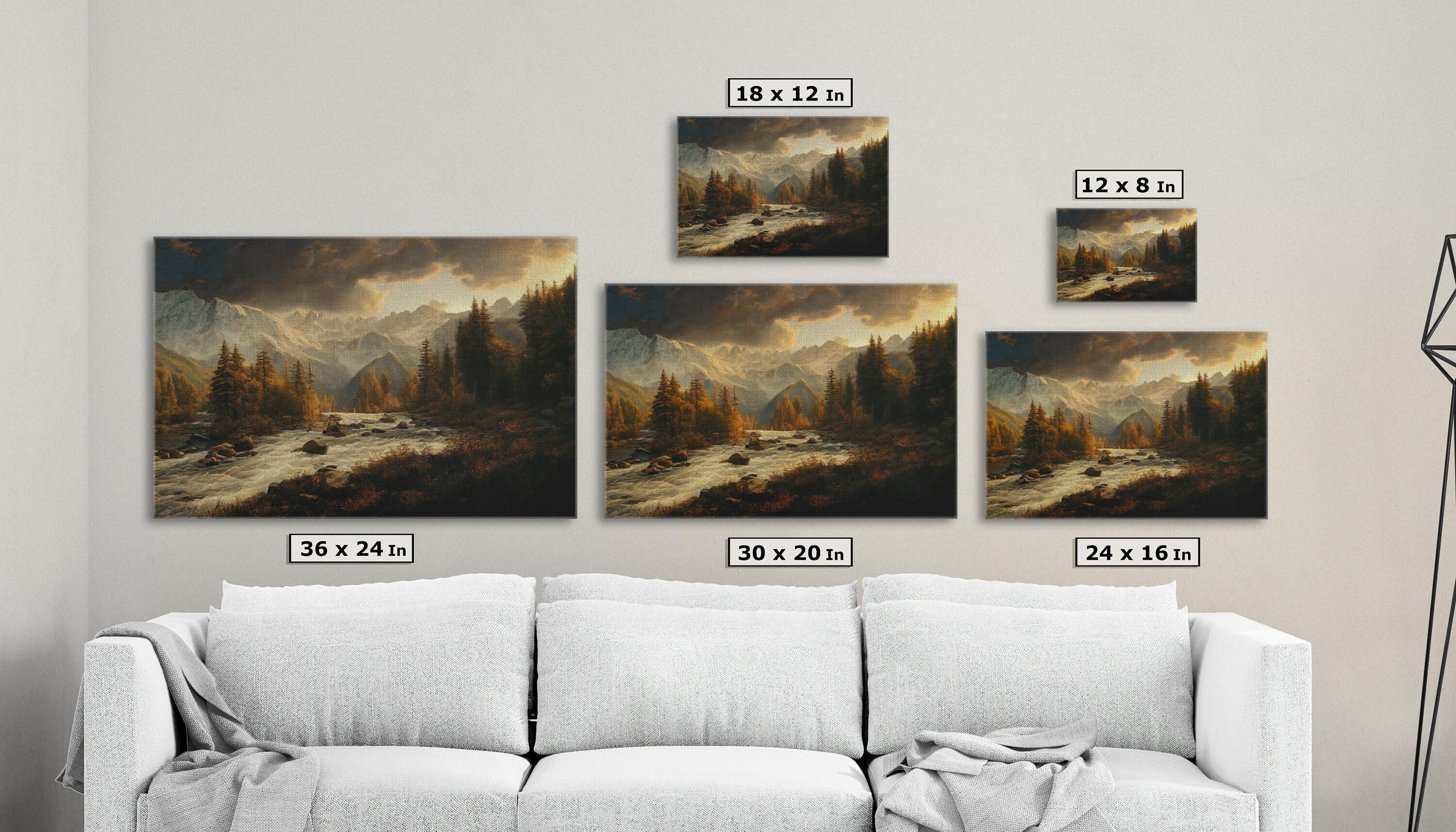 Defiant Shadow, Framed Original Landscape Oil Painting Print on Canvas ...