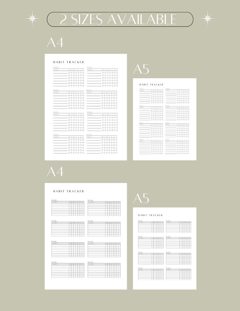 Weekly Habit Tracker Printable Habit Tracker Template - Etsy