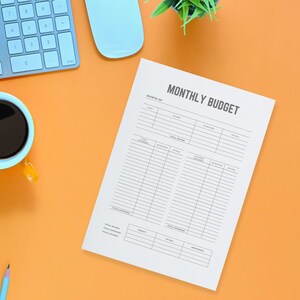 Printable Monthly Budget Digital Download - Etsy
