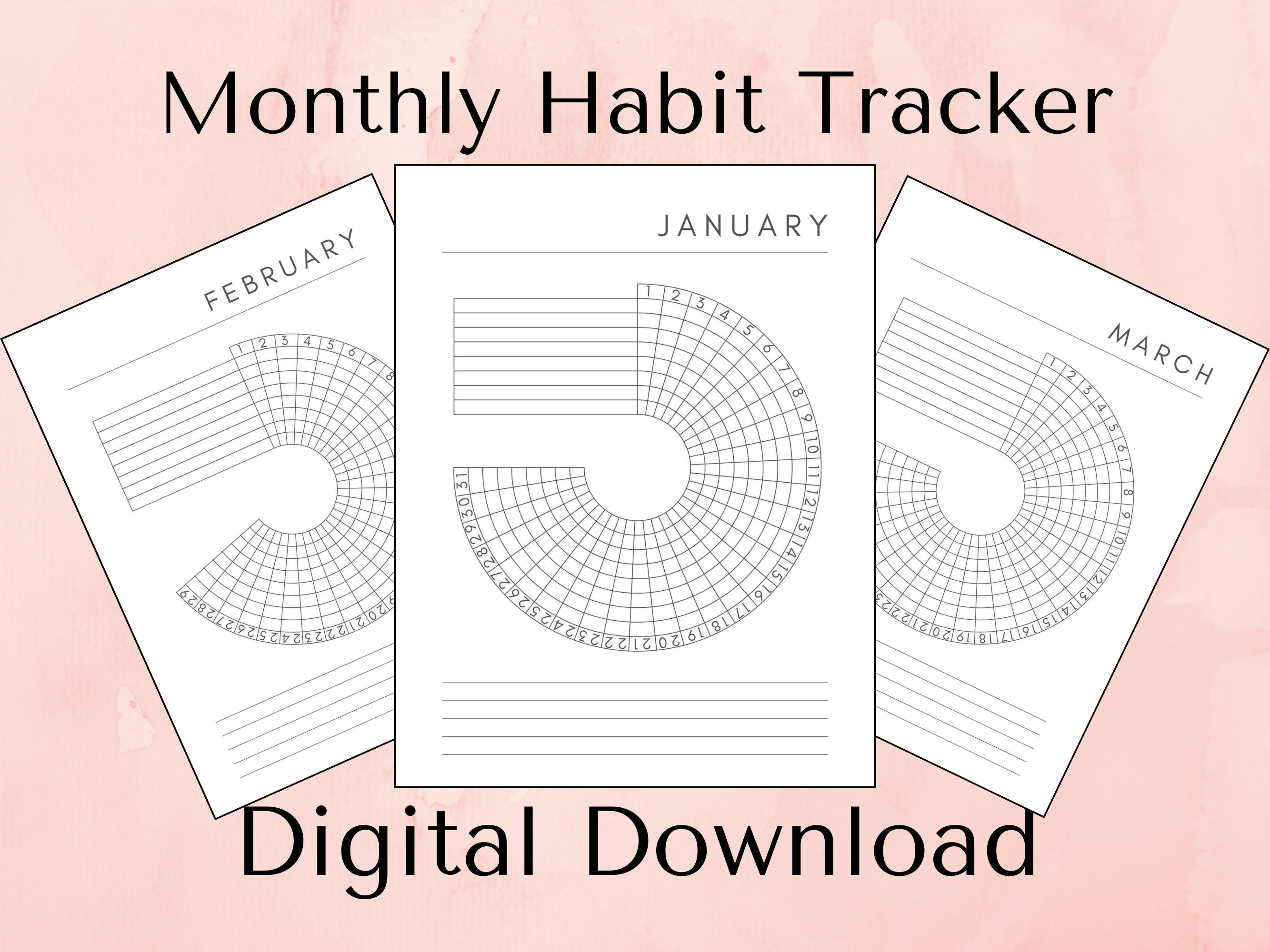 2024 Monthly Habit Tracker Printable PDF - Etsy