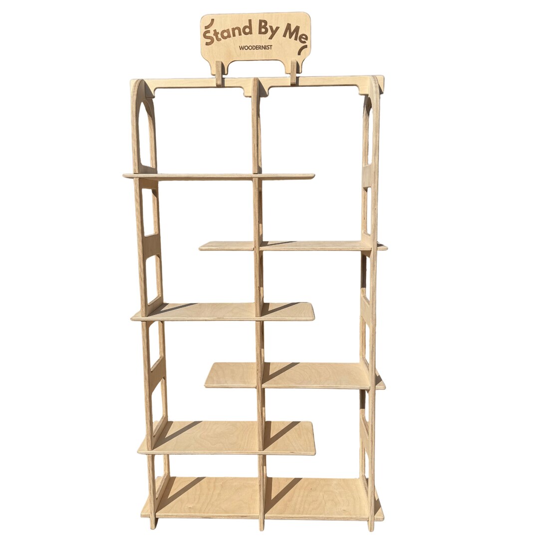 Floopy Birch Plywood Floor Display Stand With Shelves for Craft Fairs ...