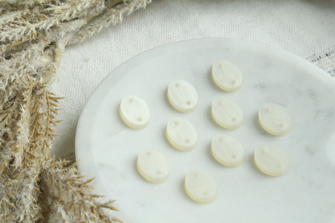 Oval Acrylic Connector Pieces 10 Pieces 5 Pairs Ivory Pearl Acrylic ...