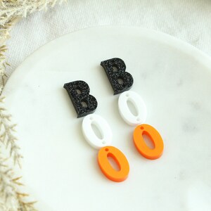 BOO Halloween Black Glitter and Metallic Orange Acrylic Blank Pieces ...
