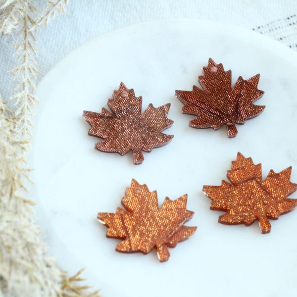 Acrylic Leaf Charms - Etsy
