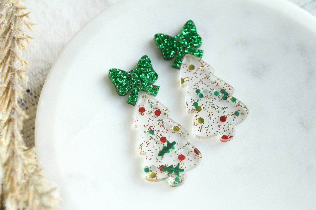 Christmas Glitz Flake Chunky Glitter Christmas Tree Acrylic Blanks ...