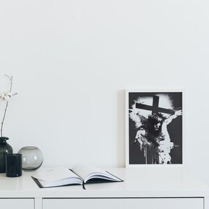 The Crucifixion of Jesus Christ Ink Art Christian Catholic Wall Art ...