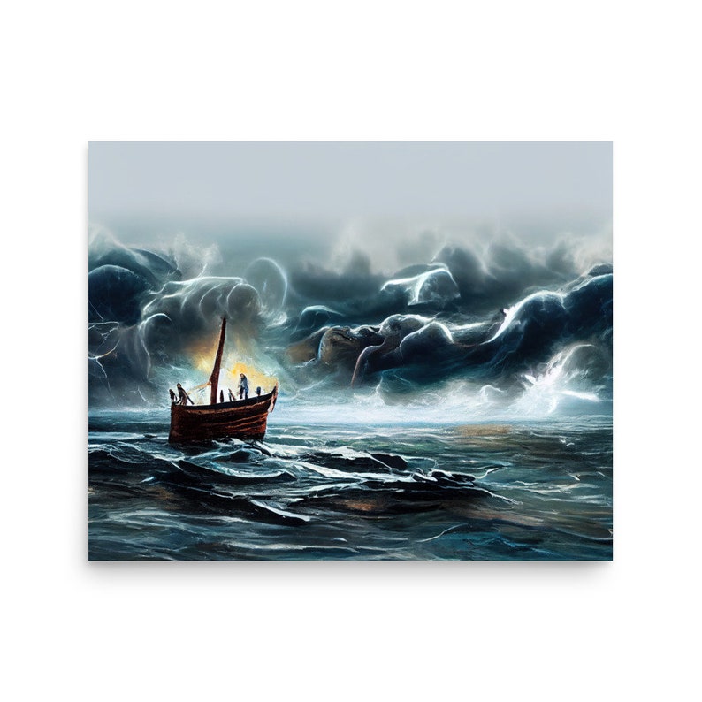 Jesus Calms the Storm - Christian Catholic Wall Art - Digital Print - Etsy