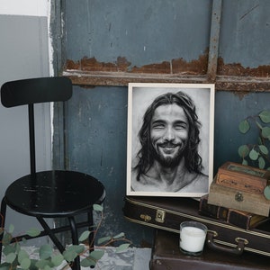 Jesus - Hyperrealistic Illustration - Bible Sketch - Digital Print ...