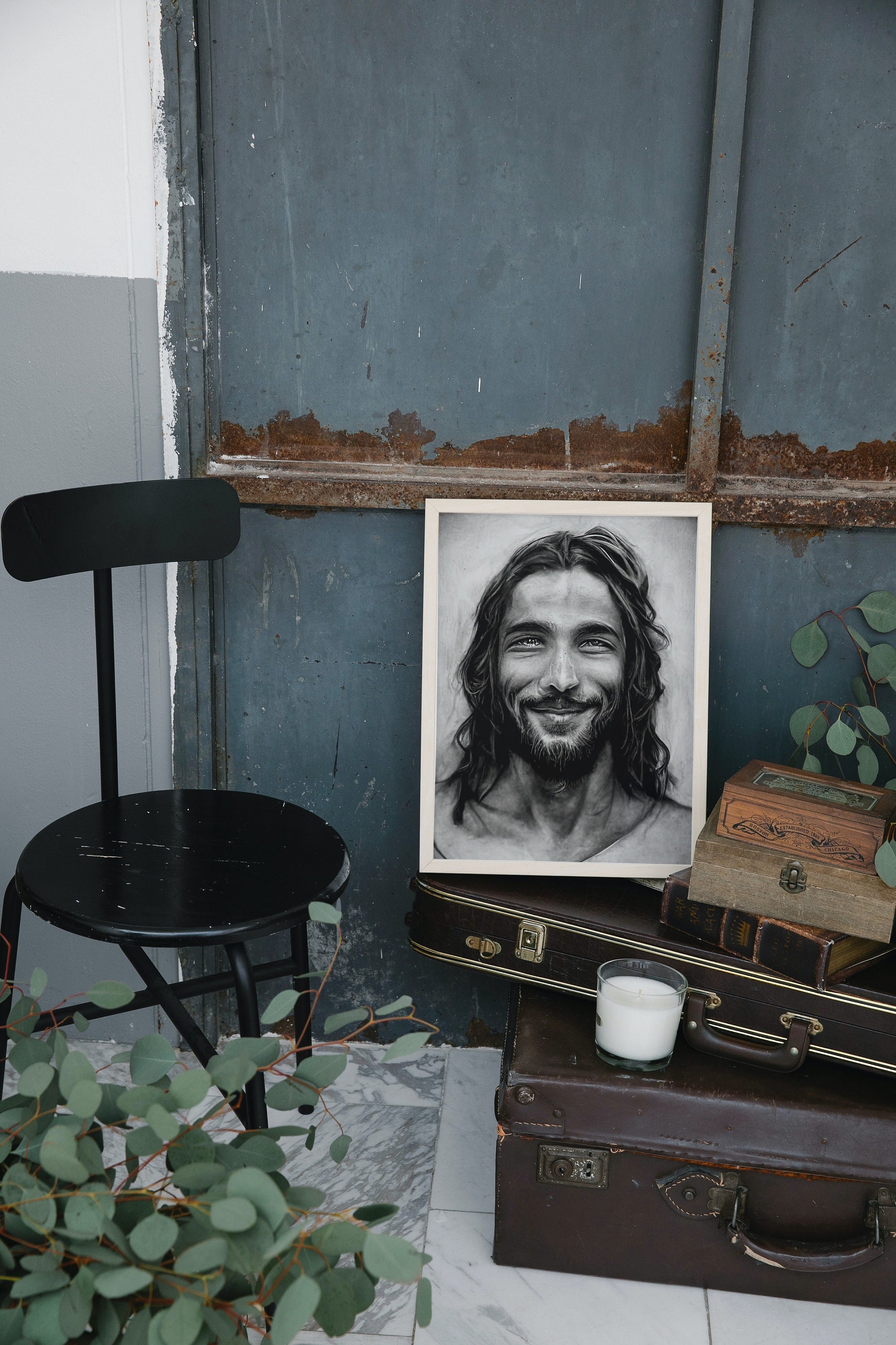 Jesus Hyperrealistic Illustration Bible Sketch Digital Print Christian ...
