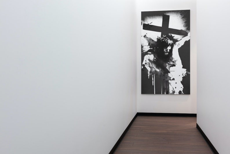 The Crucifixion of Jesus Christ Ink Art Christian Catholic Wall Art ...