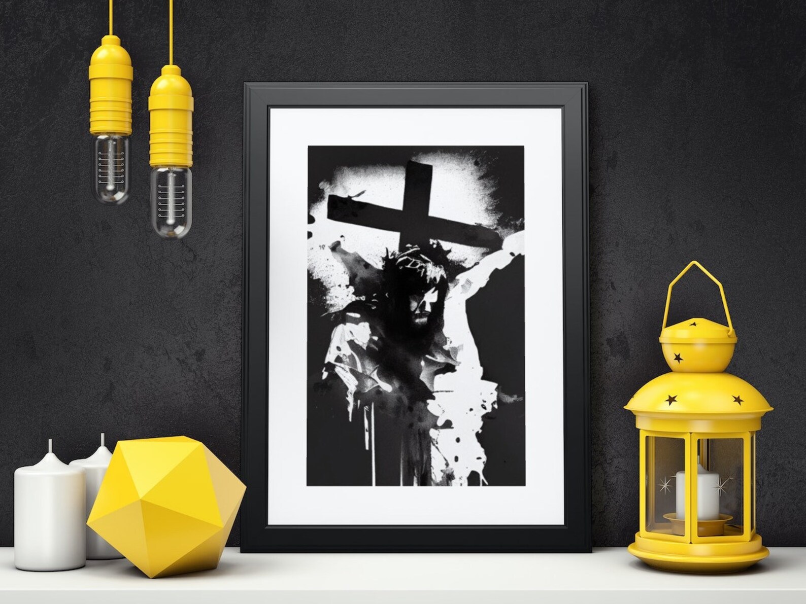 The Crucifixion of Jesus Christ Ink Art Christian Catholic Wall Art ...