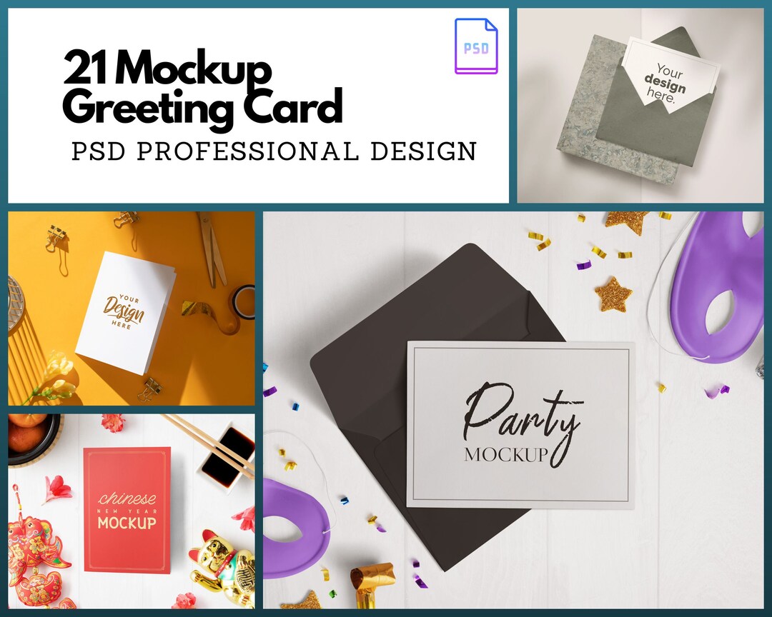 21 Versatile Card Mockups 5x7 Cards Thank You, Birthday, Wedding ...