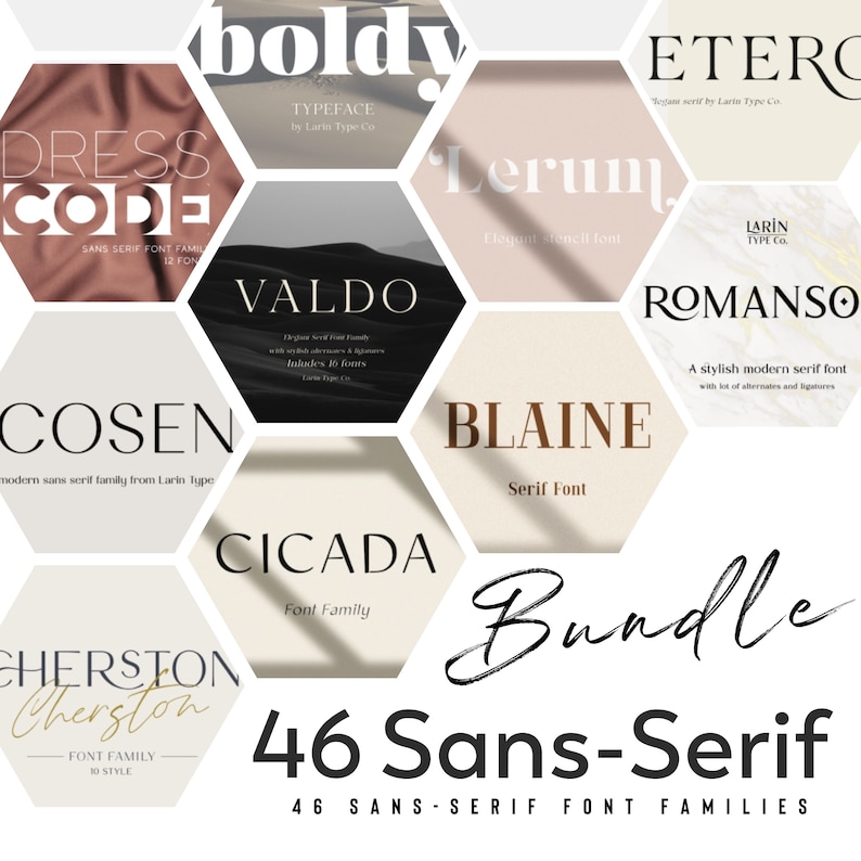 46 Retro Boho Fonts: Canva Font Bundle for Cricut & Procreate - Etsy