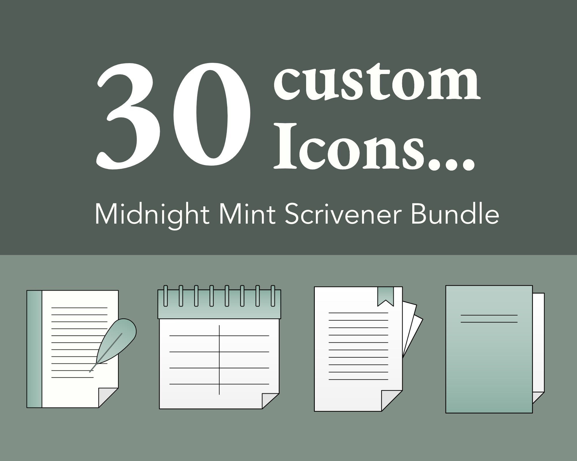 Midnight Mint Scrivener Icon Bundle - Etsy