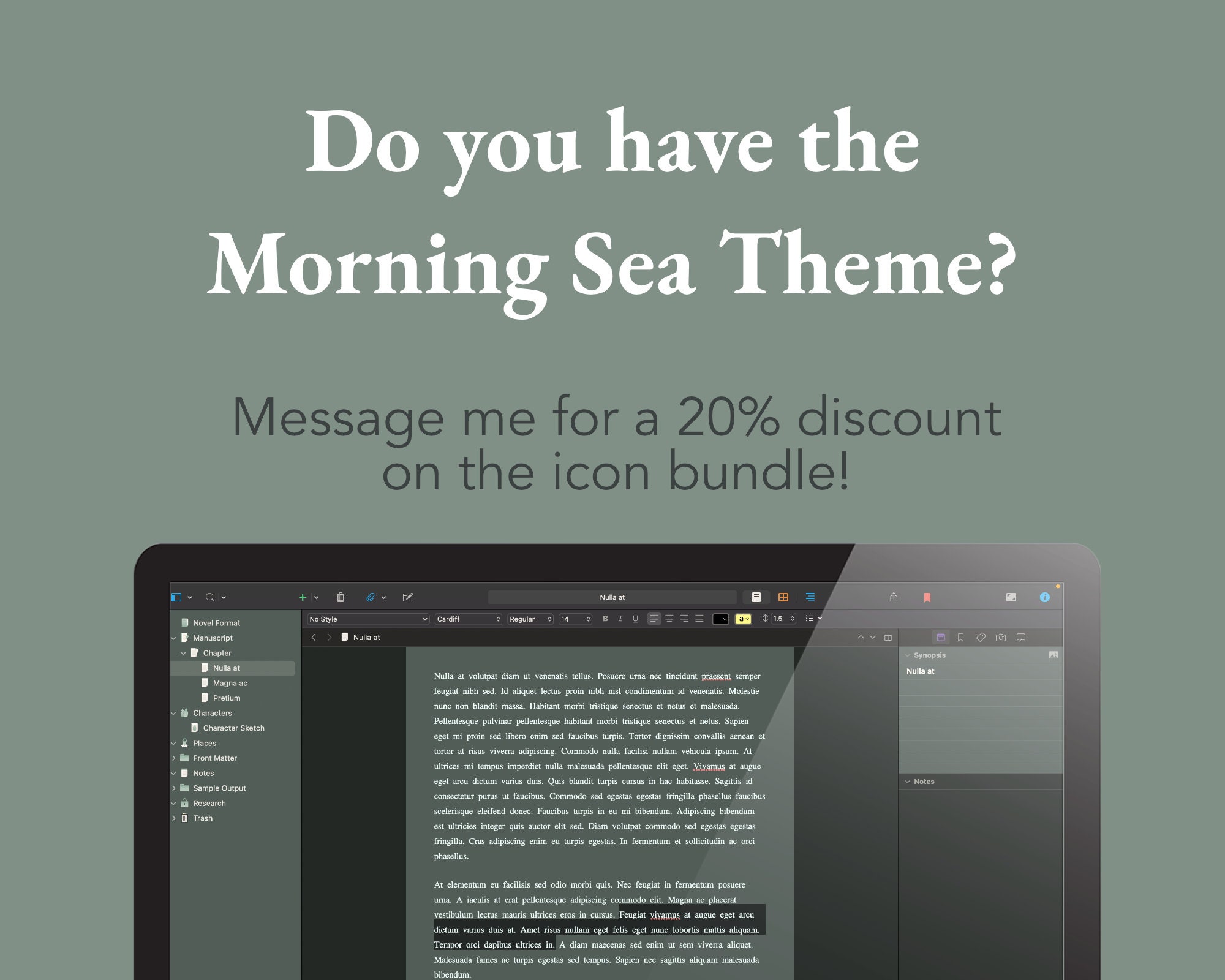Midnight Mint Scrivener Icon Bundle - Etsy